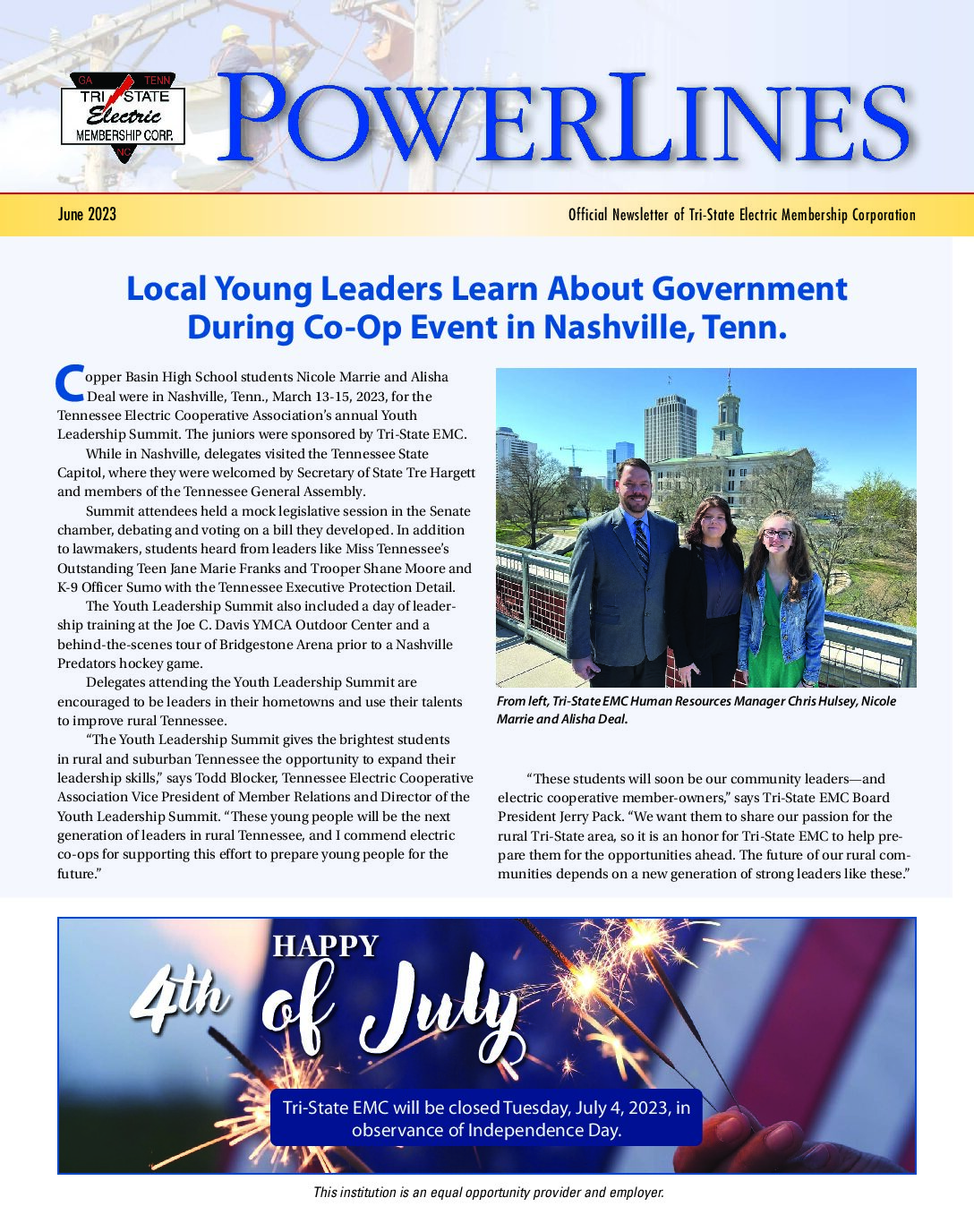 Tri-State Electric Membership Corporation | Serving our members since 1948